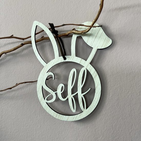 Houten paashanger met naam – Konijn | bol