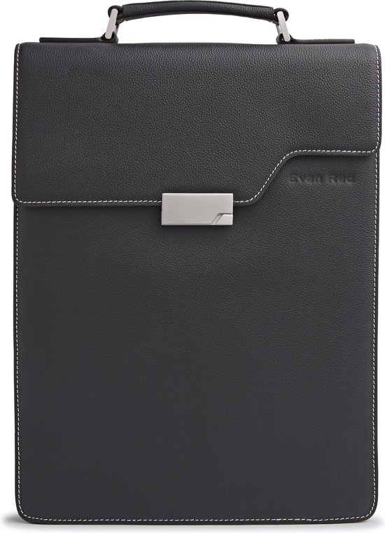 Evan Red London Backpack - Zwart - Leer - Rugzak | bol