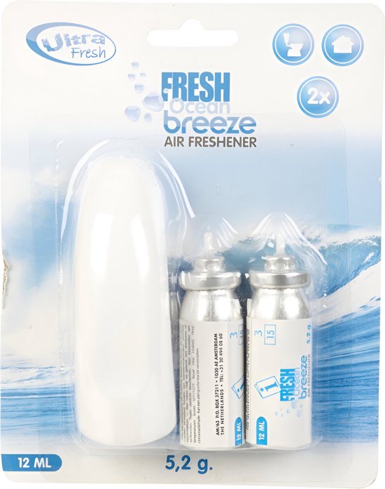 Ultra Fresh - Fresh ocean breeze - Luchtverfrisser - 8 x 12ml - 16 vullingen met... | bol