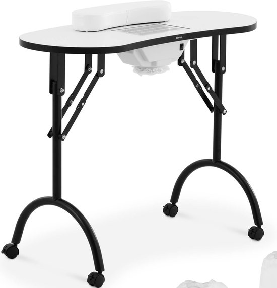 Physa Nail Table Foldable - Wit - 4 wielen - Zuiging | bol
