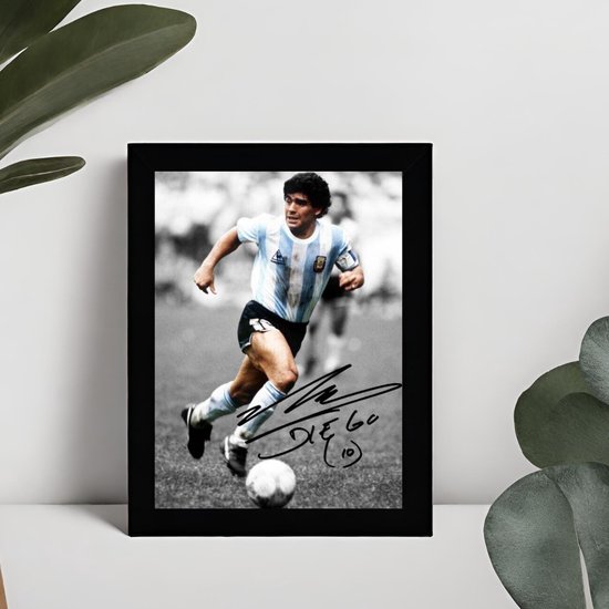 Diego Maradona Kunst - Gedrukte handtekening - 10 x 15 cm - In Klassiek ...