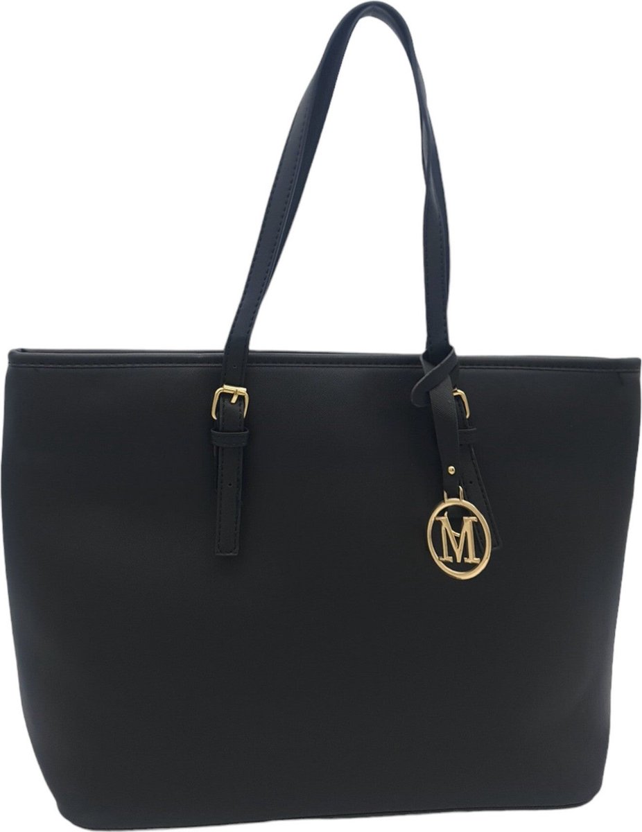 Xonemore - Grote handtas voor dames - Grote schoudertas leer - Zwart | bol