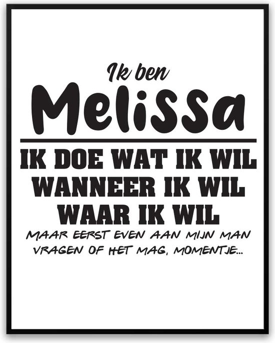 Melissa - Partner toestemming vragen Fotolijst met glas 50 x 70 cm ...