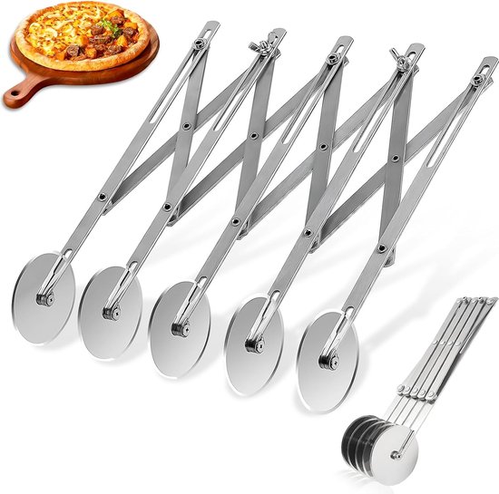 Pizzasnijder met 5 wielen Pizzaroller Verstelbaar pizzames Meer ronde ...