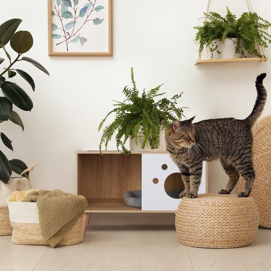 Kattenhuisje, warm en gezellig pluche katteniglo, wasbaar hondenbed met ...