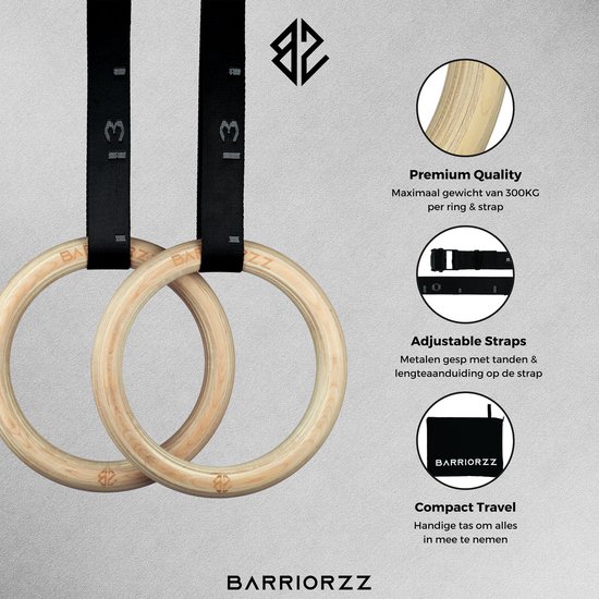 BARRIORZZ Athlete Ring Set inclusief gratis Wrist Wraps - 300KG ...