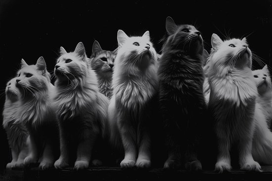 Kattenposter | Groep Katten | Dierenposter | Wanddecoratie | Kitten ...