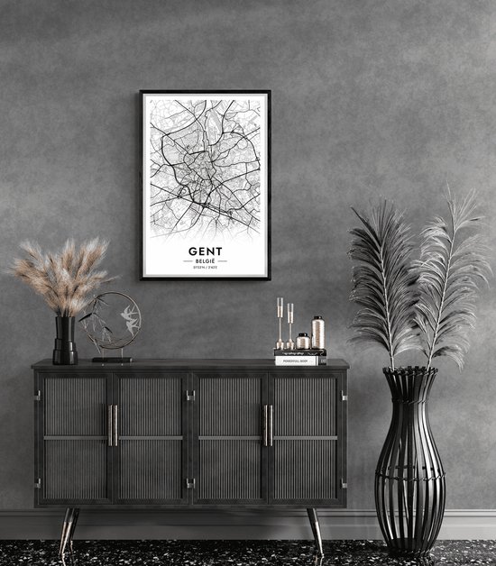 Gent Poster Blauw | Gent Map | Kaart van Gent | Stadposter | 61x91cm ...
