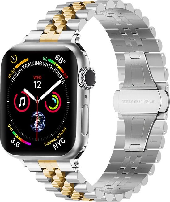 Apple Watch Stalen Band - Zilver/Goud: Luxe en Stijlvolle Upgrade voor ...