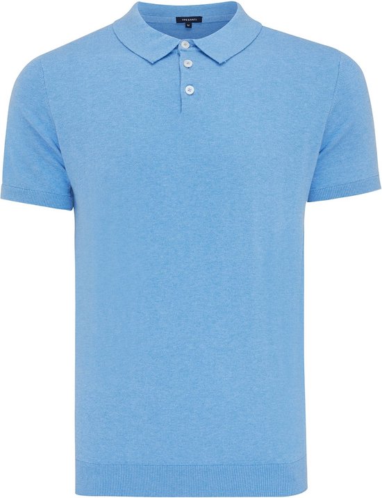 TRESANTI | TREVOR I Basic gebreide polo katoen cashmere | Sky Blauw ...