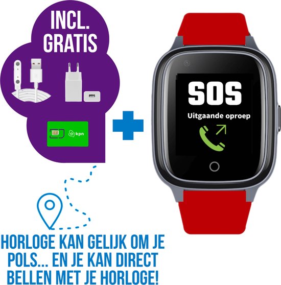 Wiesba WB34S - GPS Horloge Senior - Smartwatch voor Ouderen ...