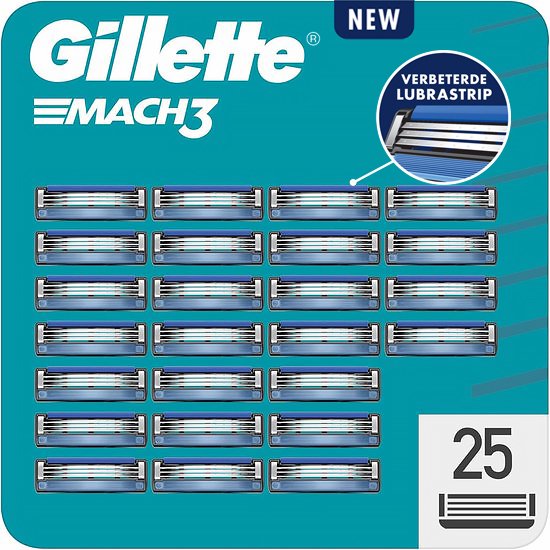 Gillette Mach3 Scheermesjes - Voor Mannen - 25 Navulmesjes | bol