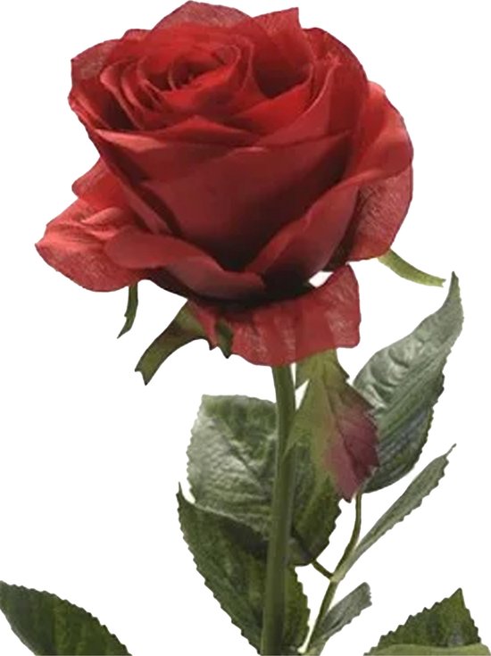Emerald Kunstbloem roos Simone - rood - 73 cm - decoratie bloemen | bol