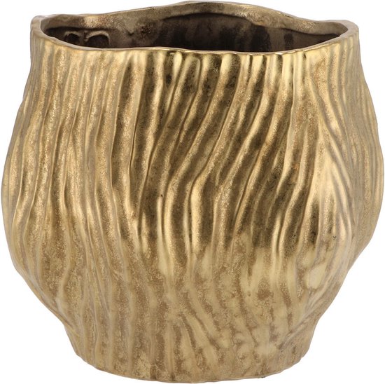 DK Design Bloempot/plantenpot organisch model Multan - goud - D22 x H18 ...