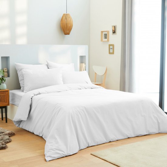 Univers Décor - Set van 4 Unicolore Witte lakens voor bed 140 x 190 cm ...