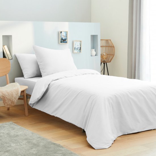 Univers Décor - Set van 3 effen witte lakens voor bed 90 x 190 cm 100% ...