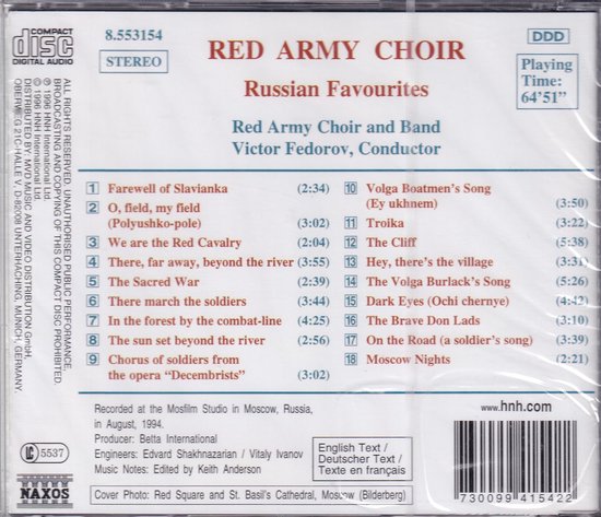 Red Army Choir, Russian Favourites - Red Army Choir and band o.l.v ...