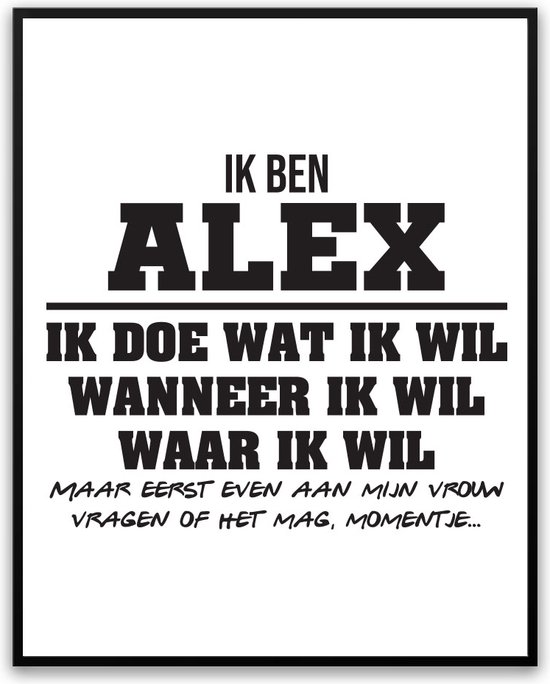 Alex - Vrouw toestemming vragen Fotolijst met glas 50 x 70 cm - Cadeau ...