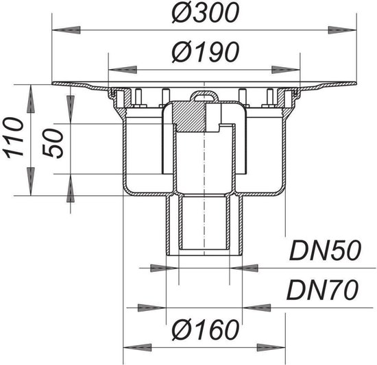 Afvoerkolk - 61HT - DN50/DN70 | bol