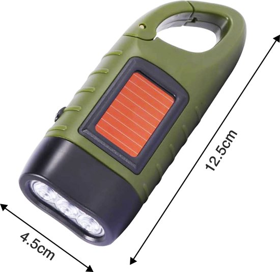YONO Opwindbare Zaklamp - Militaire Knijpkat Dynamo - Opwindbaar en ...