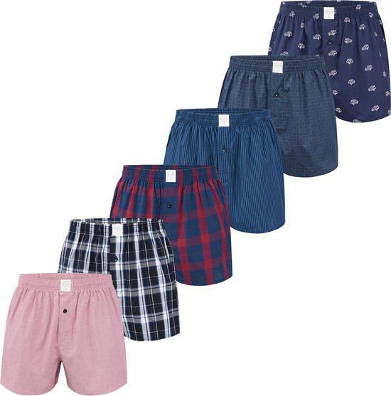 MG-1 Wijde Boxershorts Heren 6-Pack D210 Assorti Multipack - Maat M ...