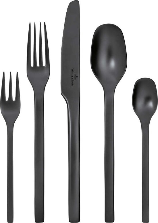 Villeroy & Boch - Manufacture Rock - Bestekset 4 persoons 20-dlg - mat zwart | bol