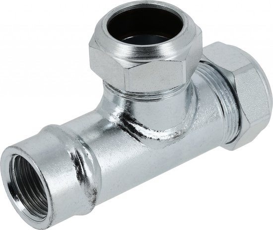 Bonfix Staalverzinkte knelfitting - T-koppeling 112 - knel x knel x binnendraad - 15mm... | bol