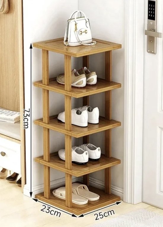 Covie - Schoenenkast - Bamboe - 5 Lagen - Binnenkast - Design - Schoenenrek | bol