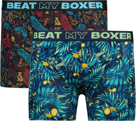 Beat my Boxer heren boxershorts | 2-pack | MAAT XXL | Toucan/Rio | bol