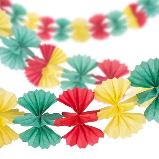 Carnaval Slinger, 4 meter, 26 cm doorsnee, Rood/ Geel/ Groen, Carnaval ...