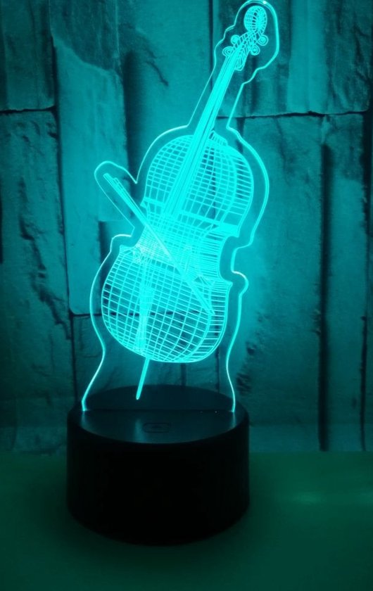 WK Cello laser gravering in 3D acryl LED lamp-Meerkleurige LED ...