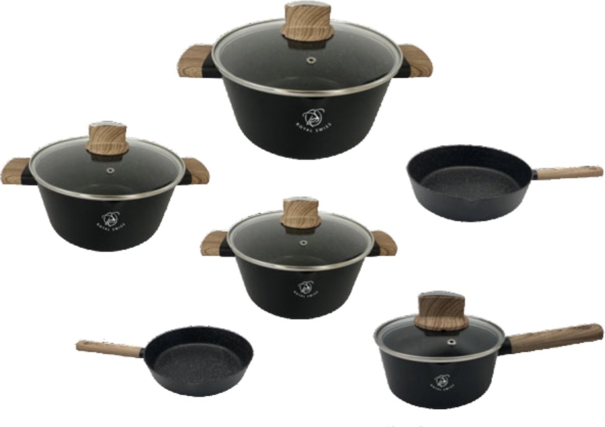 Royal Swiss Pannenset ® - Forged Pannenset - 10 delig - Aluminium - Met ...