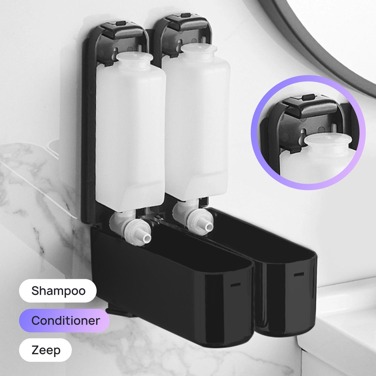 K&G Shampoo Dispenser - Zeepdispenser - Soap Dispenser - 350 ml ...