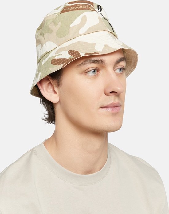 Timberland Fisher Bucket Hat (One Size) Beige/Moss Camouflage Army ...