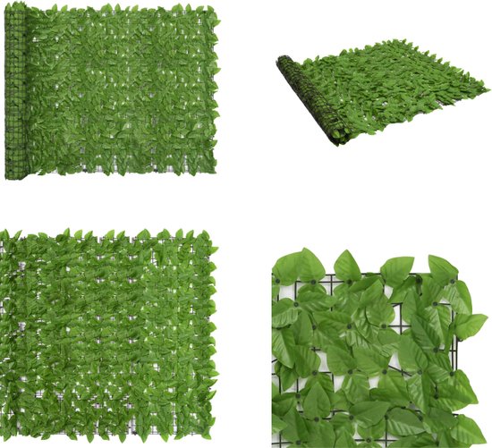 vidaXL Balkonscherm met groene bladeren 400x150 cm - Balkonscherm ...
