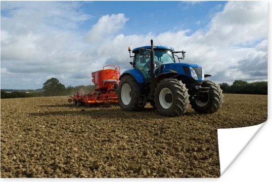 Poster trekker - Fotoposter - Trekker - Blauw - Platteland - Wolken ...