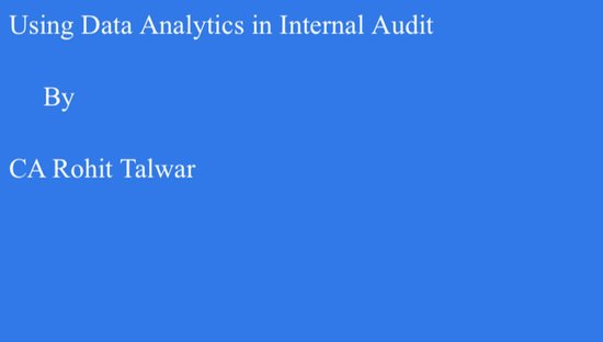 Using Data Analytics in Internal Audit (ebook), Rohit Talwar | 9781304707437 | Boeken | bol