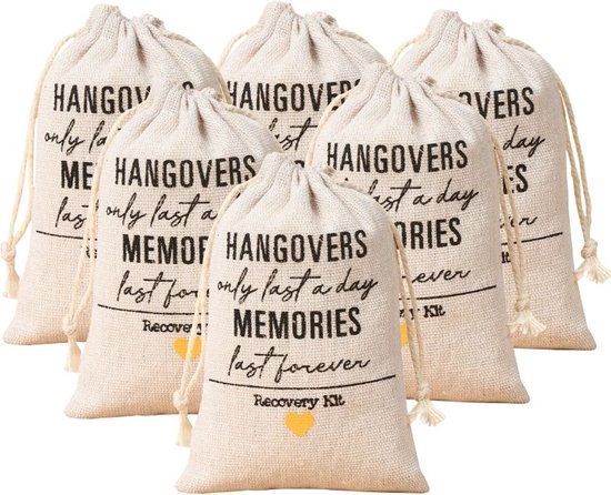 10x Uitdeelzakjes Hangover Kit 10 X 15 Cm Hangovers Only Last A Day