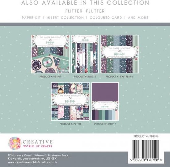 The Paper Boutique Flitter Flutter 8x8 Embellishments Pad | bol