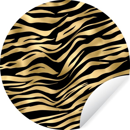 WallCircle - Muurstickers - Behangcirkel - Patronen - Zebra - Goud - 80x80 cm -... | bol