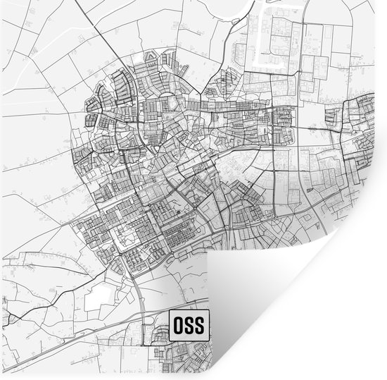 Muurstickers - Sticker Folie - Stadskaart Oss - 120x120 cm - Plakfolie ...