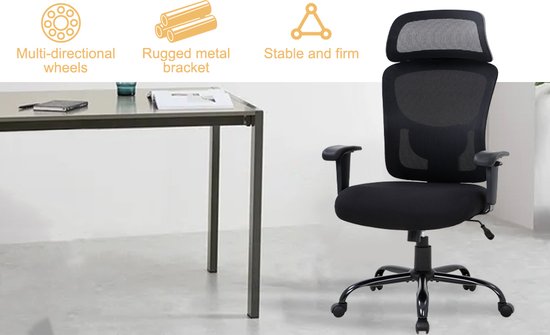 Best Office BT-HD1173-Black Ergonomische Bureaustoel - Voor op kantoor ...