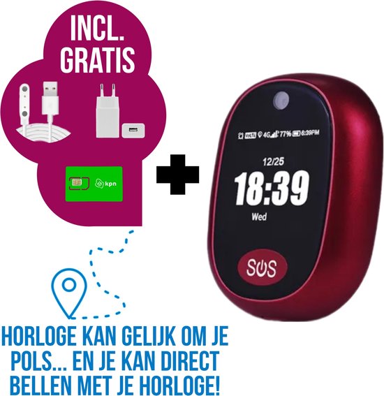 Wiesba WB63S - Personenalarmering - GPS Alarmknop Ouderen - GPS SOS ...