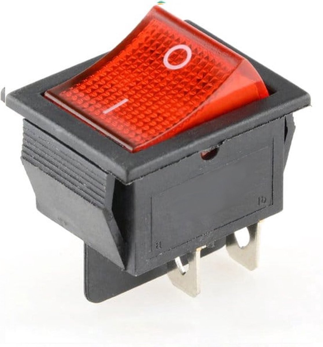 KCD4-202 -Wipschakelaar - 2 Polig - 30x22mm - 250V Max. 16A - Rood | bol