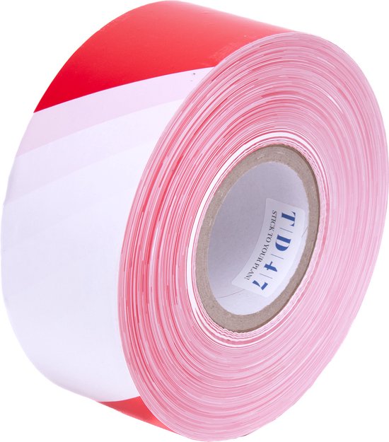 TD47 Afzetlint Professional Rood/Wit 75mm x 500m | bol