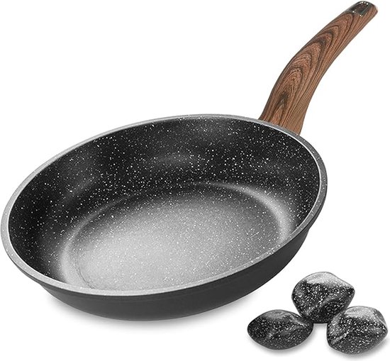 Anti-aanbakpannen, 24 cm koekenpan met antiaanbaklaag, 5-laags krasbestendige coating,... | bol