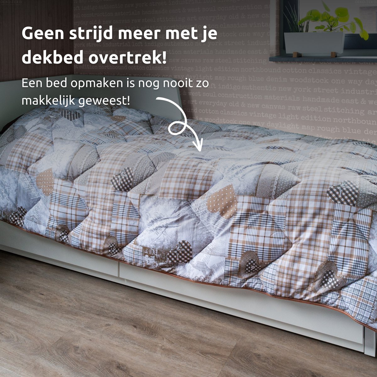 HappyBed | 200x200 - Greypatch - Wasbaar dekbed zonder overtrek - Bedrukt dekbed -... | bol