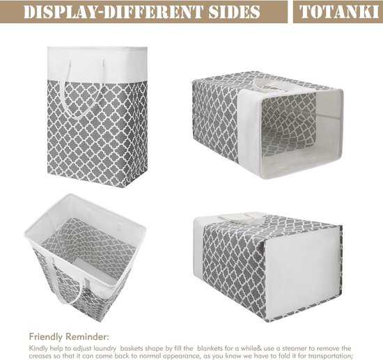 2-Pack Wasmand, 80L Grote Wasmand met Lange Versterkte Handvatten, Vrijstaande... | bol