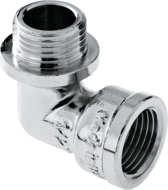 Bonfix Draadfitting Knie 3/8 - buitendraad met kraag x binnendraad - Chroom | bol