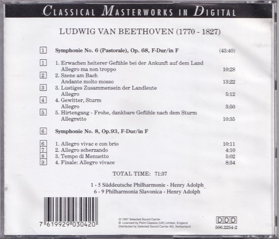 Symphonien No. 6 en No. 8 - Ludwig van Beethoven - Süddeutsche ...